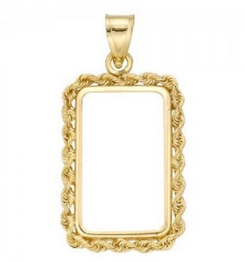 14k Solid Yellow Gold Bezel FRAME Rope For Credit Suisse 1 2.5 5 10 ...