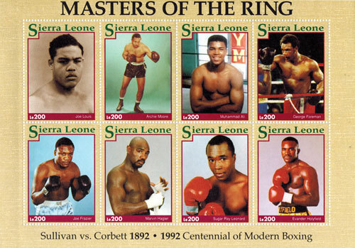 Sierra Leone 1993 - Boxing - Ali, Foreman - Sheet of 8 stamps Scott ...