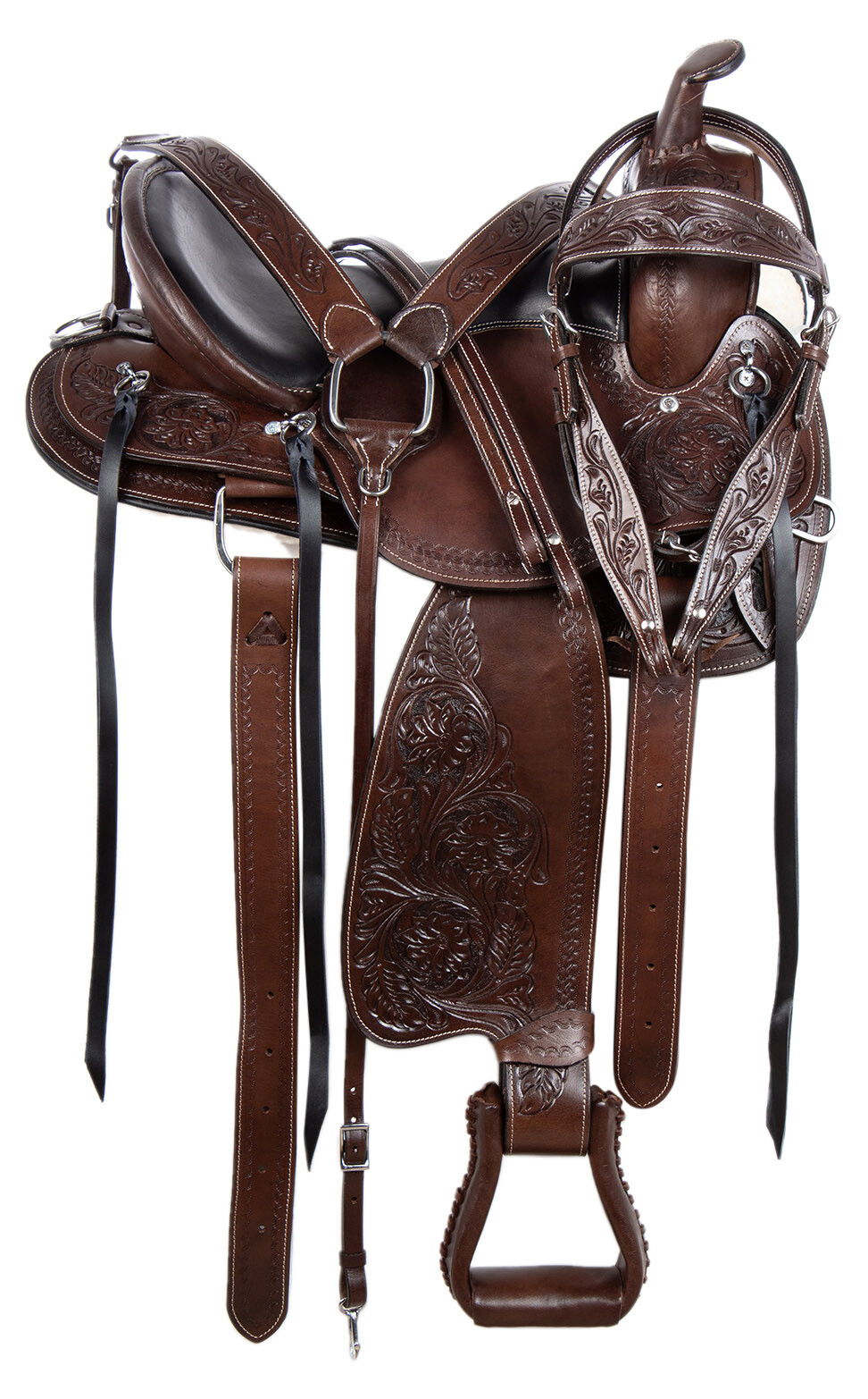 16 17 in Western Leather Horse Saddle Trail Pleasure Matching Tack Set ...