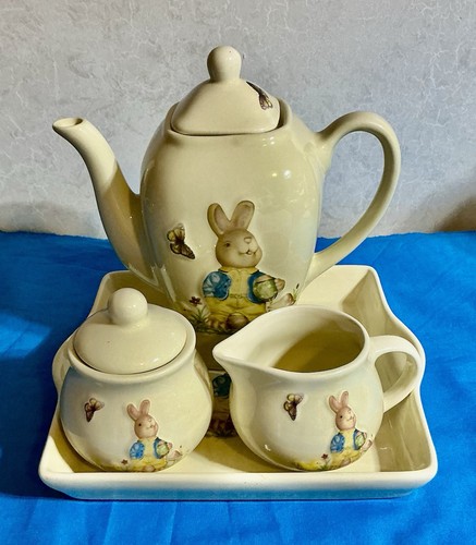 Beatrix Potter's Peter Rabbit Tea or Coffee Pot with Cream and Sugar ...