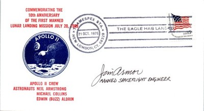 Jim Armor Autograph 1979 Apollo 11 Lunar Landing Space First Day Cover ...