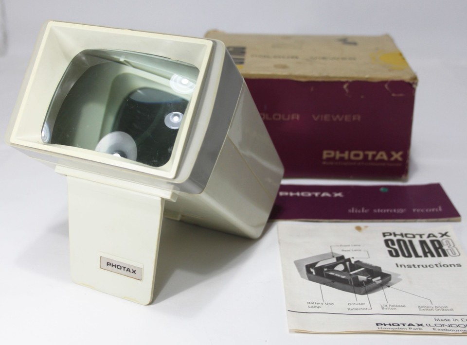PHOTAX SOLAR 3 Colour Viewer 35mm SLIDE VIEWER + BOX and INSTRUCTIONS ...