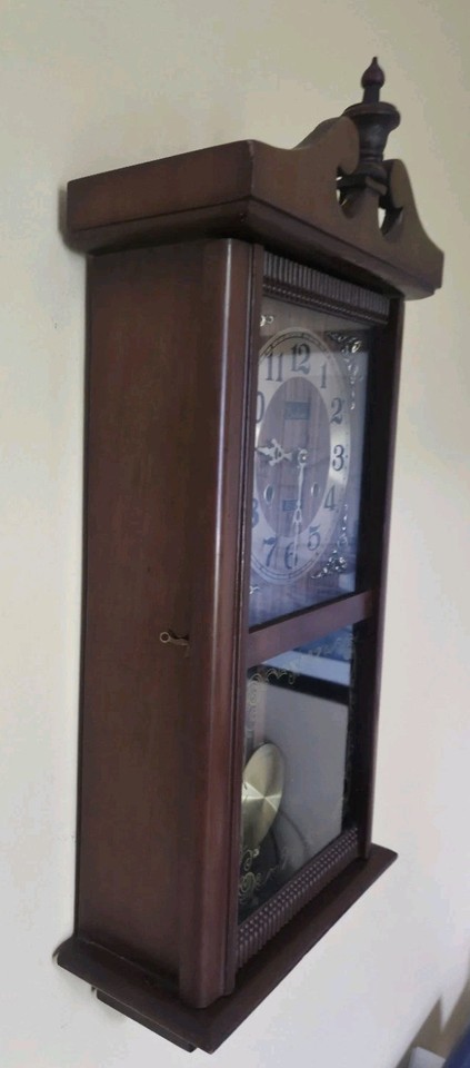 Vintage Centurion 35-Day Wall Clock Chimes W/Key & Pendulum Regulator ...