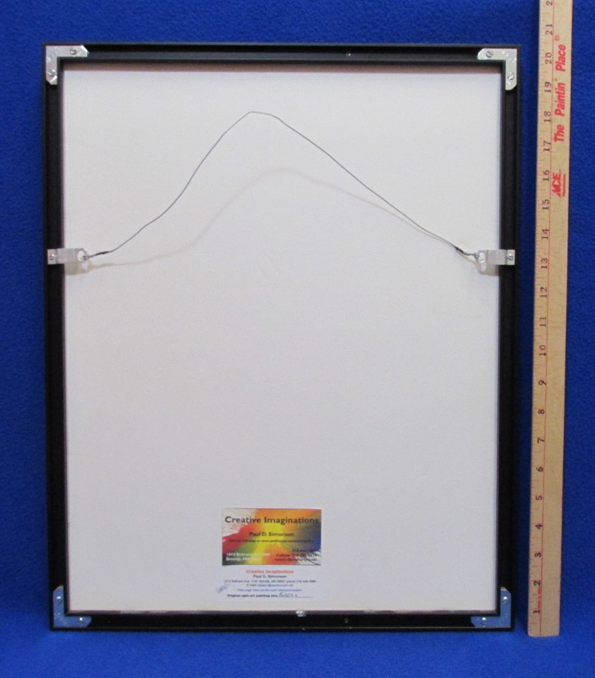 Original Spin Art Framed Picture Religious Cross & Dove Signed Paul ...