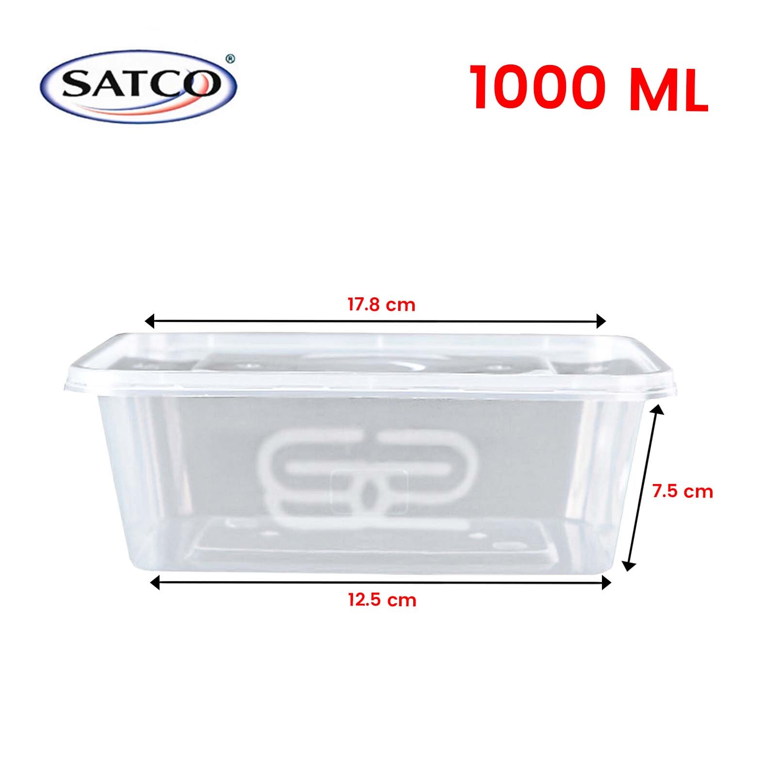Satco Clear Plastic Food Containers With Lids Microwave Freezer Safe ...