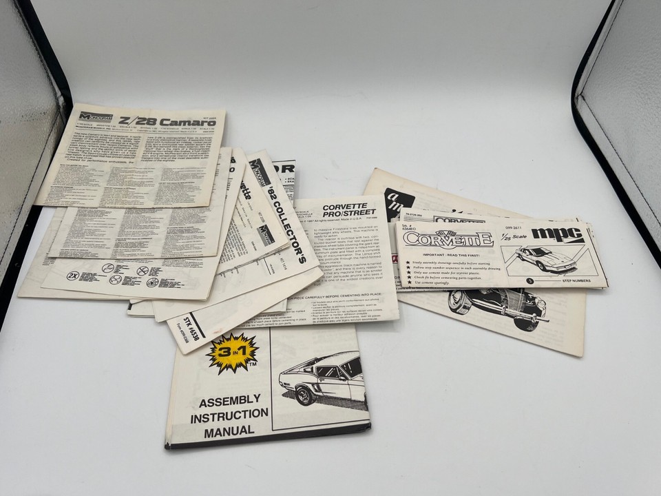 Lot of 40+ Vintage Model Kit Instruction Sheets - Mostly Cars 70s 80s ...