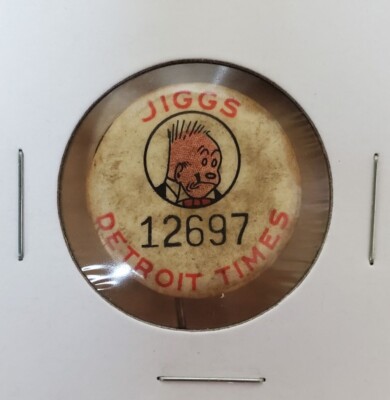 Vtg 1930's JIGGS Detroit Times comic 1" pinback button - Rare - HTF | eBay