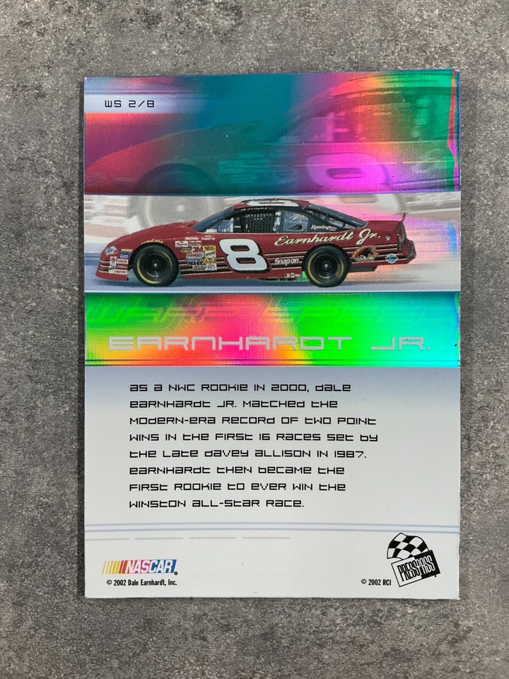 2002 Press Pass Eclipse #WS2 Dale Earnhardt Jr Warp Speed HOF NASCAR | eBay