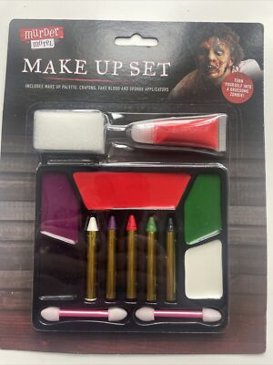 Murder Motel Halloween Zombie Make Up Set, Fake Blood, Sponge, Crayons ...
