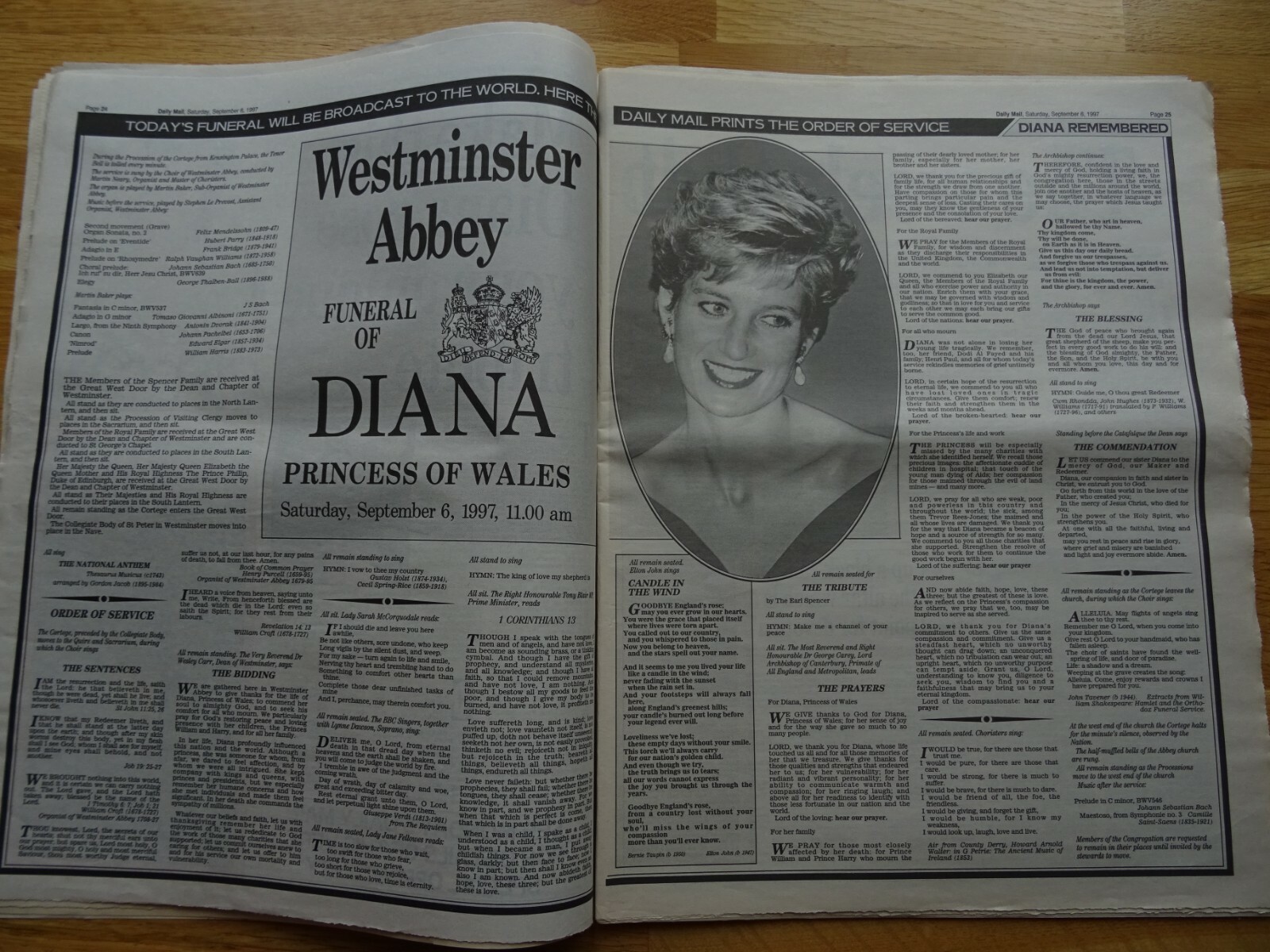 1997 Newspaper - Princess Diana - Daily Mail 79 pages - 112 PAGE ...