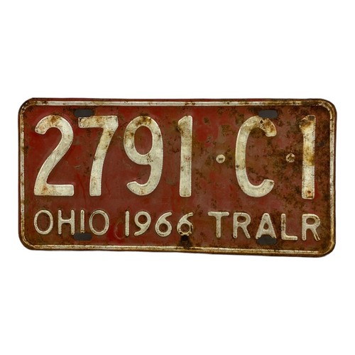 Old License Plate RUSTY CRUSTY Woppity Bent - Ohio 1966 TRAILER Plate ...