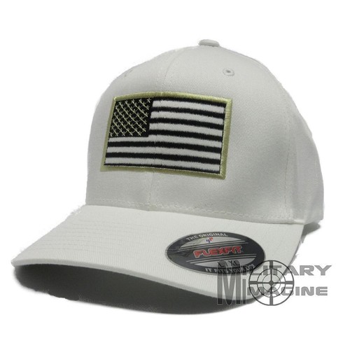 USA American Flexfit Brushed Tactical Cap Military Army small US Flag ...