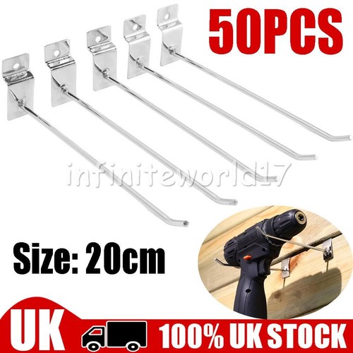 50X Slat Wall Slatwall Hook Hooks Arm Retail Shop Display Prong Hanger ...