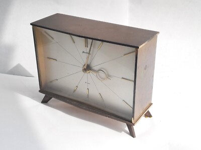 Art Deco / Bauhaus Style Clock Brass Desktop Bentima Mechanical Wind-Up ...