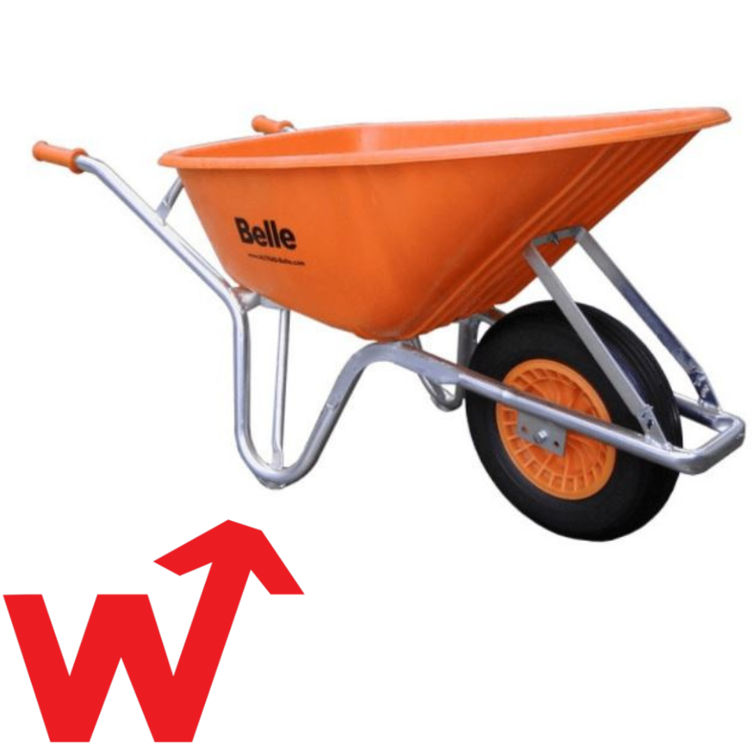 Belle Warrior Heavy Duty Wheelbarrow - Orange (02214WB) for sale online ...