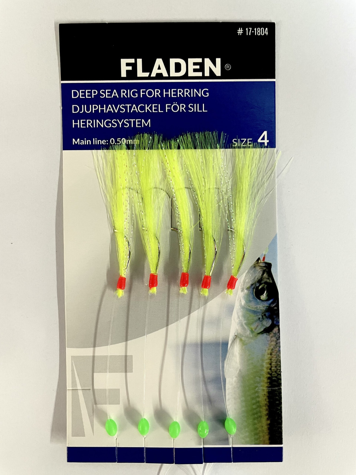 5 x Fladen herring Mackerel Sea Fishing Feathers 5 Hooks Size 4 - Green ...