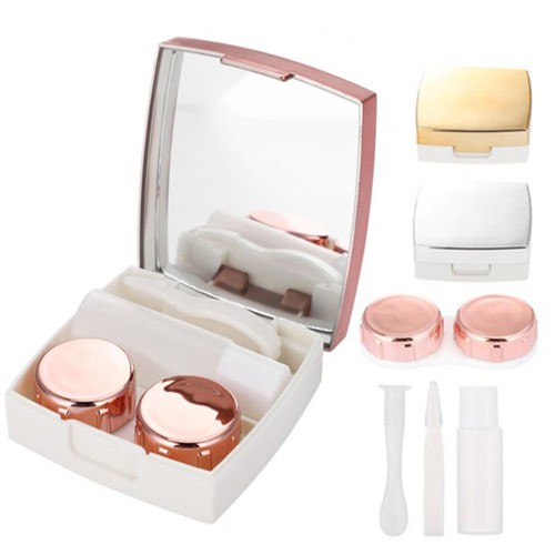 Lenses Soaking Storage Eye lashes Container Mirror Case Contact Lens ...