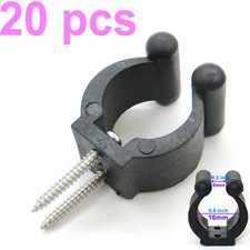 20pcs Rubber Fishing Rod Pole Storage Tip Clips Clamps Holder Black for ...
