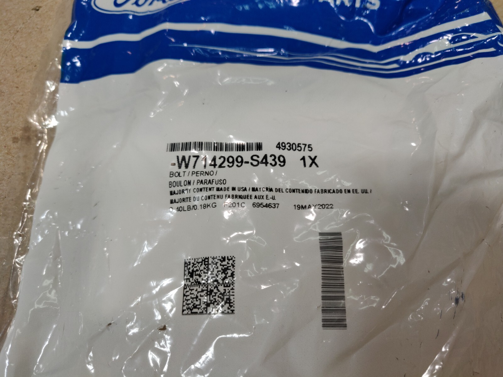 Genuine Ford Leaf Spring Mount Bolt -W714299-S439 | eBay