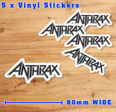 Anthrax style sticker PACK 5 laptop Bumper Decal Band Rock vinyl metal ...