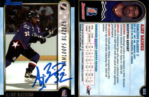 1999-00 Bowman CHL - #103 Ajay Baines (RC) for sale online | eBay