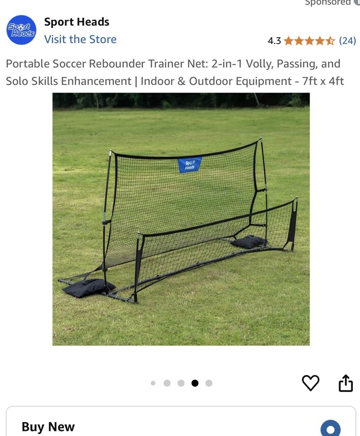 Return Soccer Net Portable Soccer Rebounder Net - 2 In 1 Training Goal ...