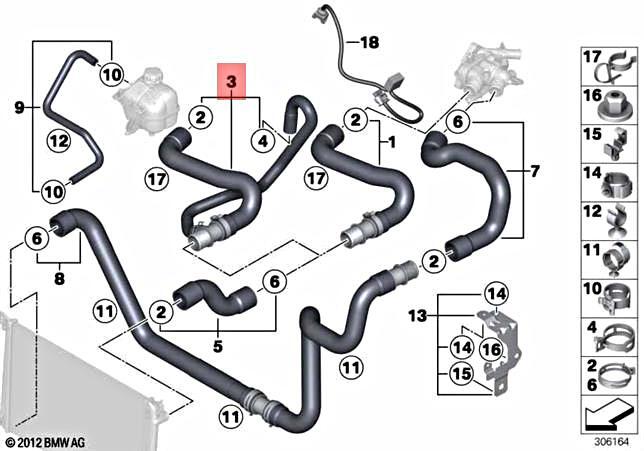Genuine BMW MINI R60 R61 Paceman Radiator Coolant Hose OEM 17129802110 ...