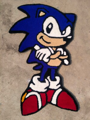 Sonic Rug Kids for Handmade Cartoon Hedgehog Carpet Fun Character ...