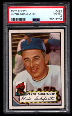CLUDE SUKEFORTH 1952 TOPPS BASEBALL CARD #364 PSA 4 VG-EX HIGH NUMBER ...