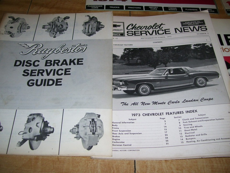 #19D- 1970's GM Chevy Car Service Niehoff Tune Up Charts Catalogs Books ...