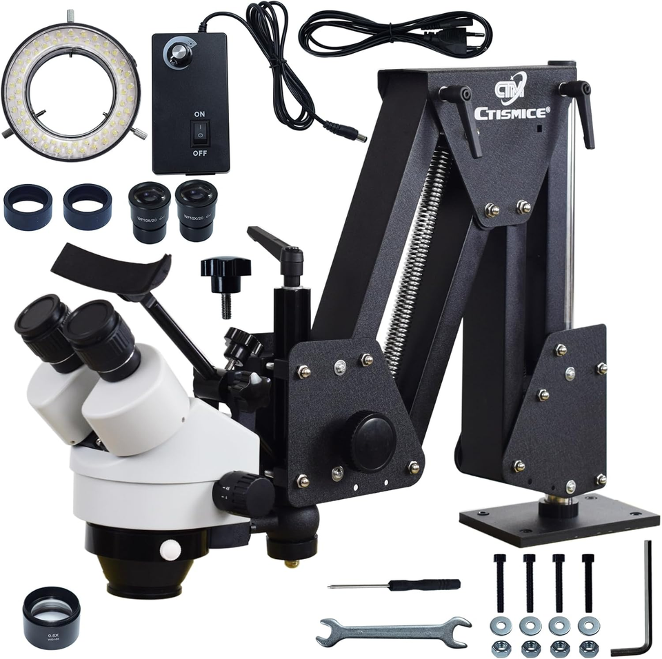 Jewelry Microscope, 7X-45X Micro Inlaid Mirror with Multi-Directional ...