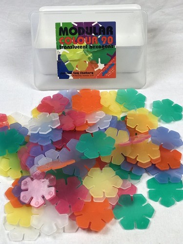 Vintage Modular Colour 90 Jigsaw Translucent Hexagons | eBay Australia