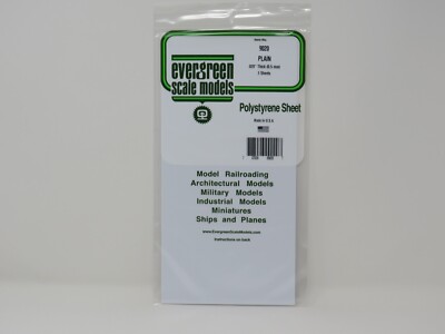 Evergreen Scale Models 9020 Plain Styrene Sheet .02" Thick 6" x 12" (3 ...
