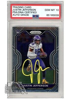 Justin Jefferson 2020 Panini Prizm Autograph Rookie Card #398 PSA/DNA ...