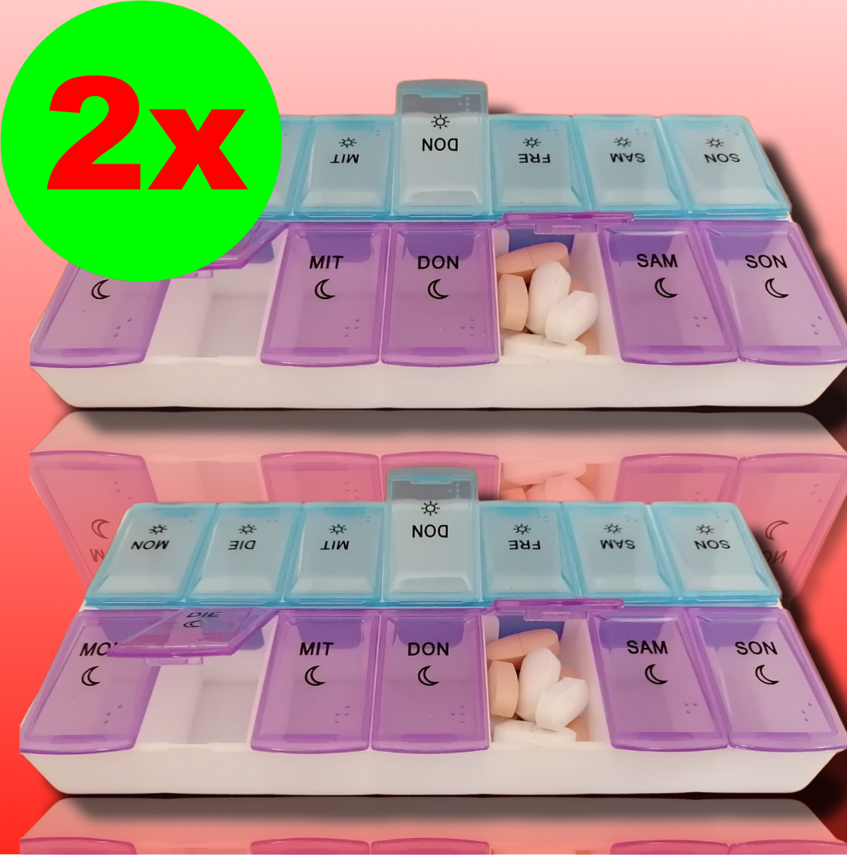 1-2 Stück extra große & massive Pillendose Medikamentenbox ...
