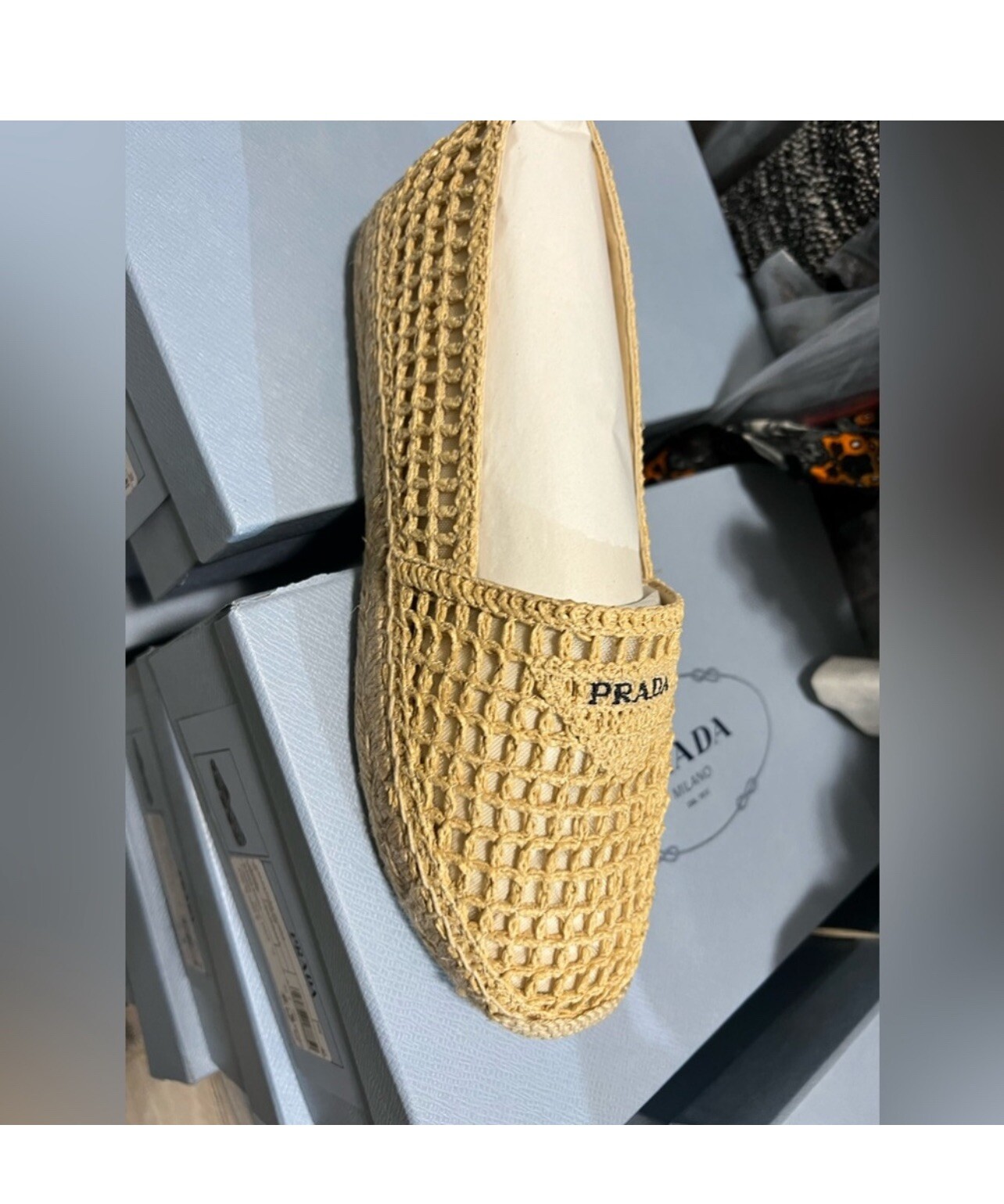 PRADA Rafia Logo Espadrilles | eBay