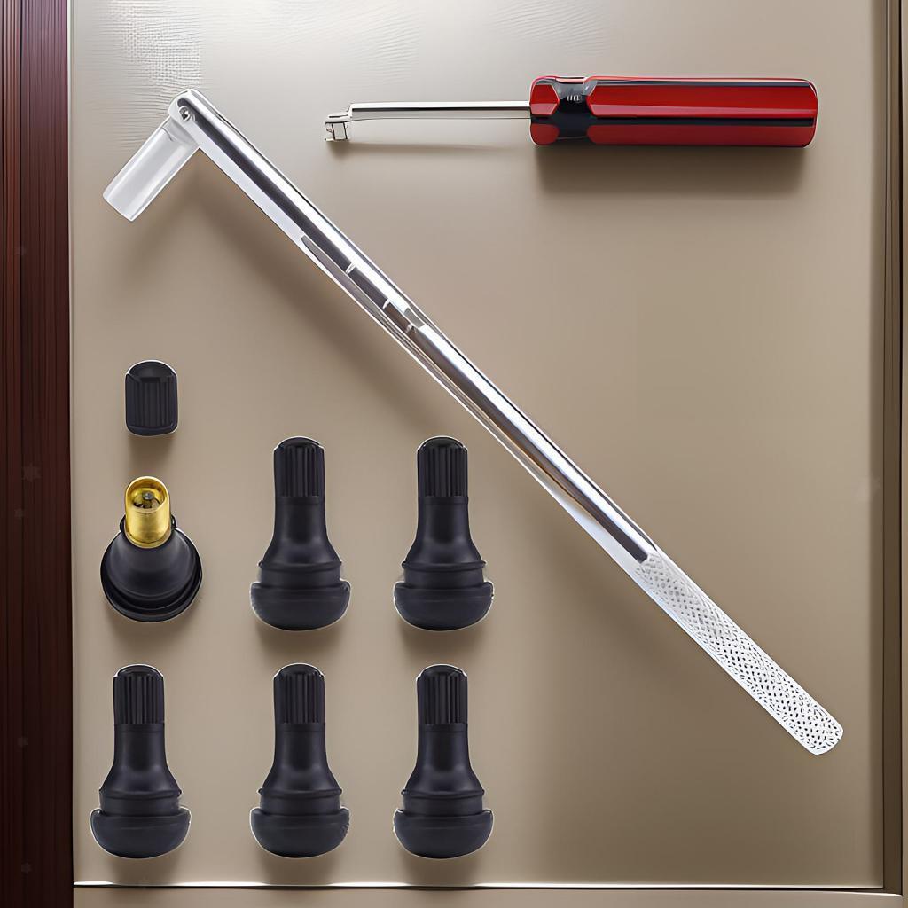 Tire Valve Stem Tool Puller Installer Set, 6 Valve Cores Tyre Repair ...