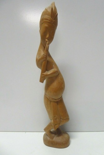 VINTAGE ASIAN CARVED CHINESE STATUE BRASS MAN PLAYING FLUTE FIGURINE | eBay