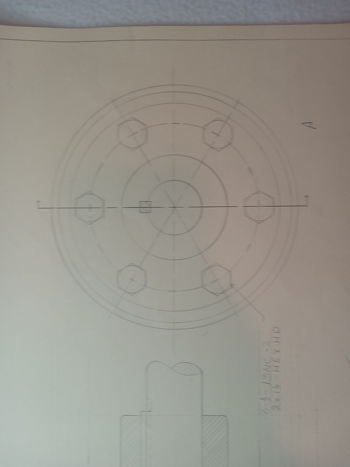 Vintage A.M.H.S. mechanical drawing class work, 18x12 manila, 1972, #25 ...