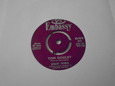 Johnny Worth - Tom Dooley - 7'' Vinyl Record Single - 45-WB 312 1958 ...