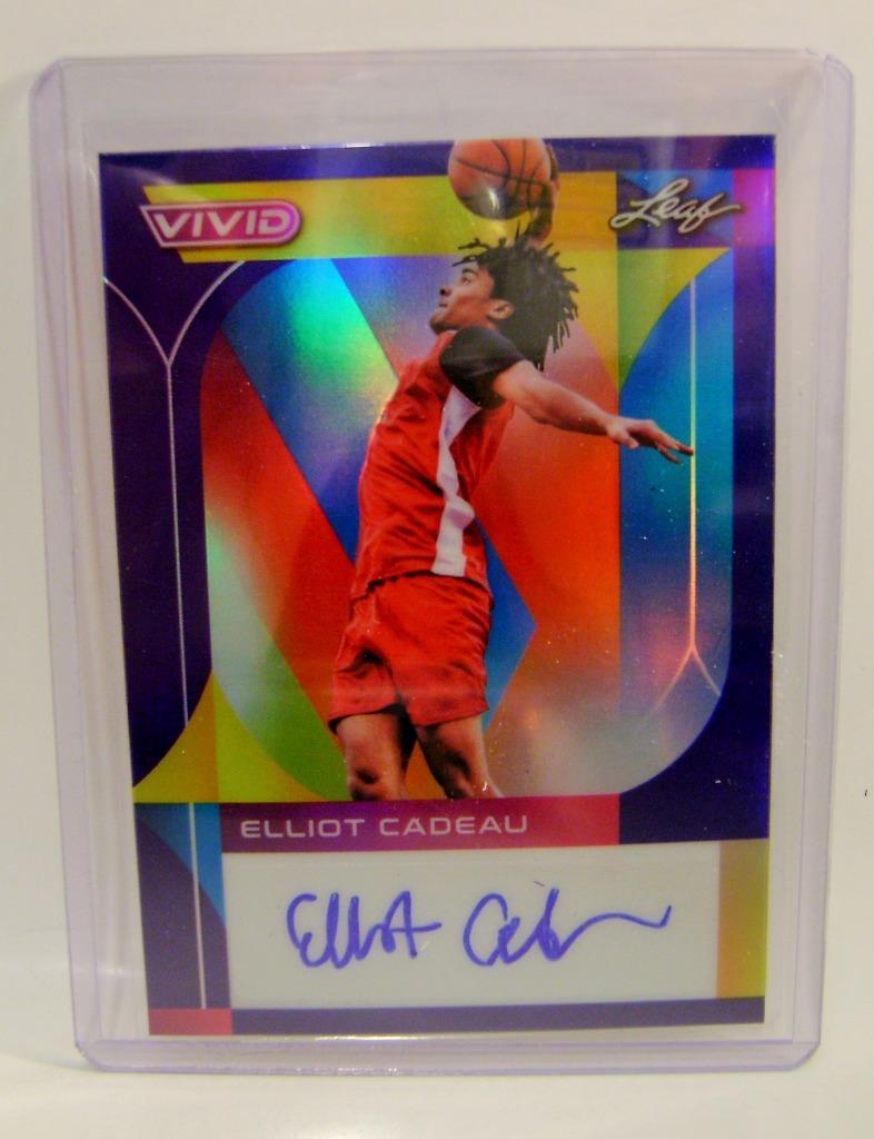 ELLIOT CADEAU #8 /30 AUTO BASKETBALL LEAF VIVID 2022-23 | eBay