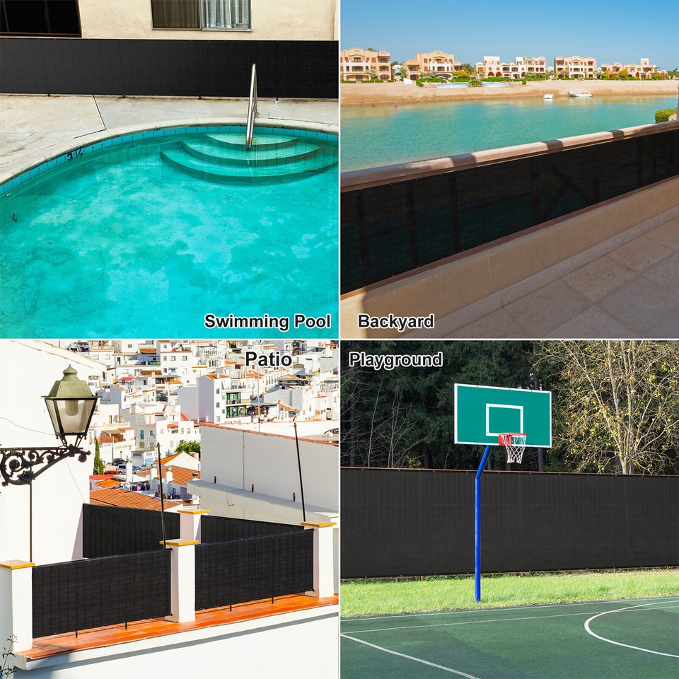 Black Beige 4' 5' 6'X50' Privacy Fence Screen Windscreen Mesh Shade ...