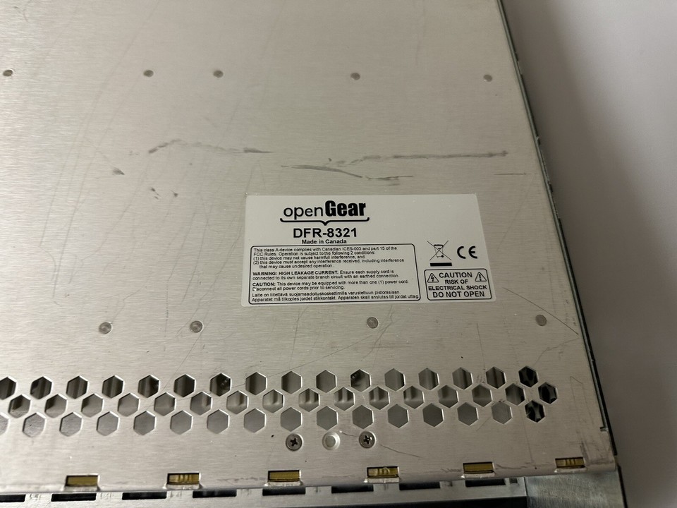 Cobalt OpenGear DFR-8321 Chassis with x1 PS-8300 + MFC-8320 N ...
