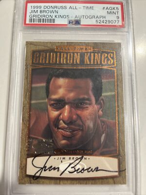 Jim Brown Auto PSA 9 1999 Donruss All-Time Gridiron Kings Autograph ...