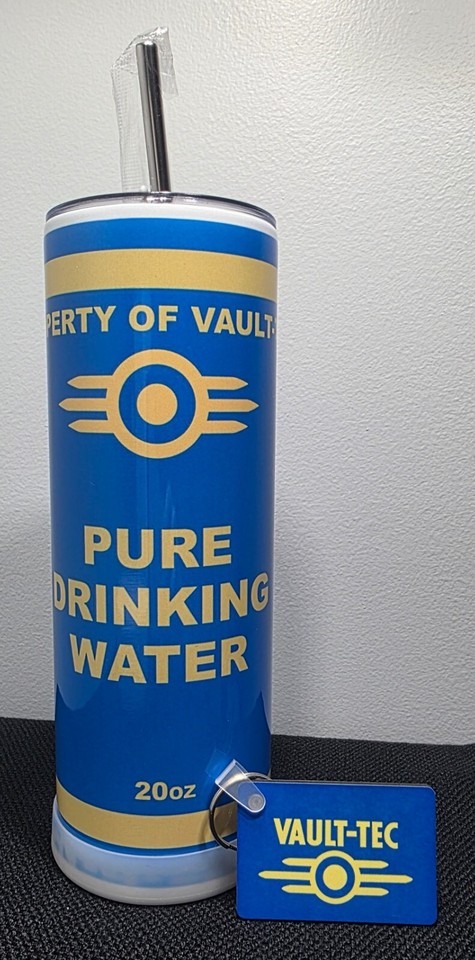 Fallout Pure Drinking Water Stainless Steel Tumbler, 20 Ounce, w/FREE ...