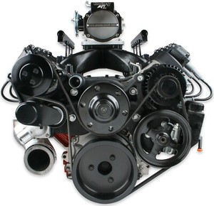 Holley 20-180BK Premium LS Black Mid-Mount Complete Accessory Drive Kit ...