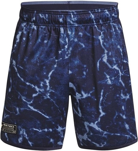 Under Armour Men's Project Rock Mesh Printed Shorts Size Small Navy NEW ...