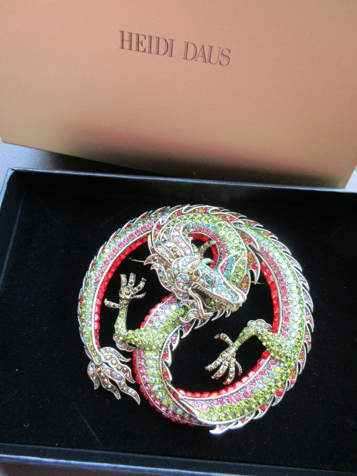 Heidi Daus "Dragon of the Year" Crystal Dragon Pin Brooch – Multicolor ...