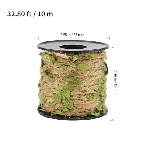 10 Rolls 33Ft Burlap Leaf Ribbon, 5mm Greenery Jute Twine with Green ...