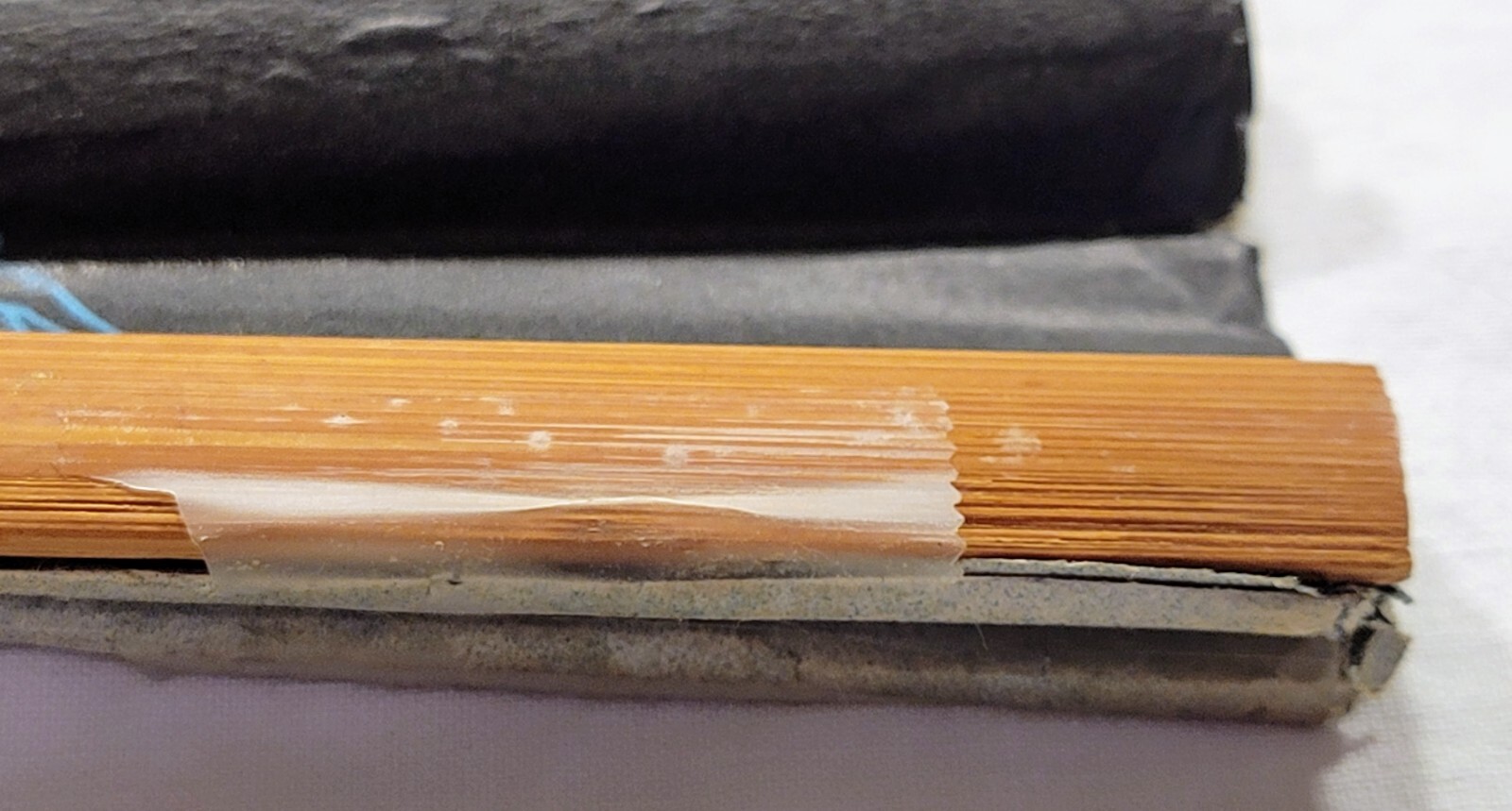 Vintage CHINESE FOLDING PAPER HAND FAN People on Boat DRAGON Bamboo ...